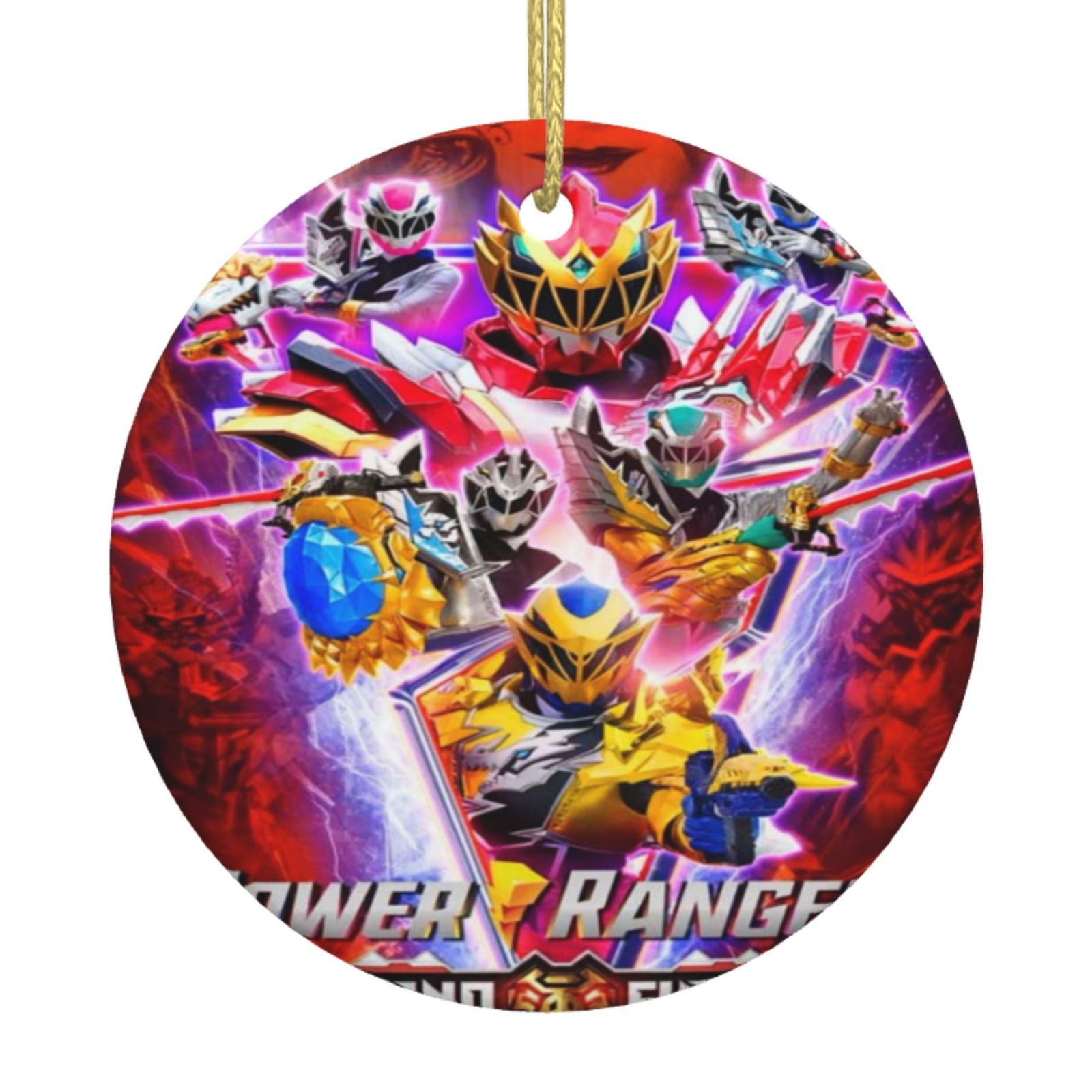 Power Rangers Christmas Ceramic Round Pendant Decoration Christmas Tree ...