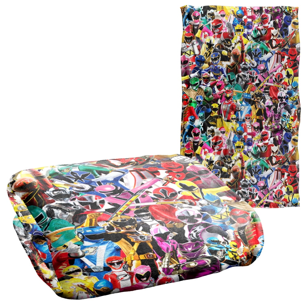 Power Rangers Crowd Of Rangers Silky Touch Super Soft Throw Blanket 36 ...