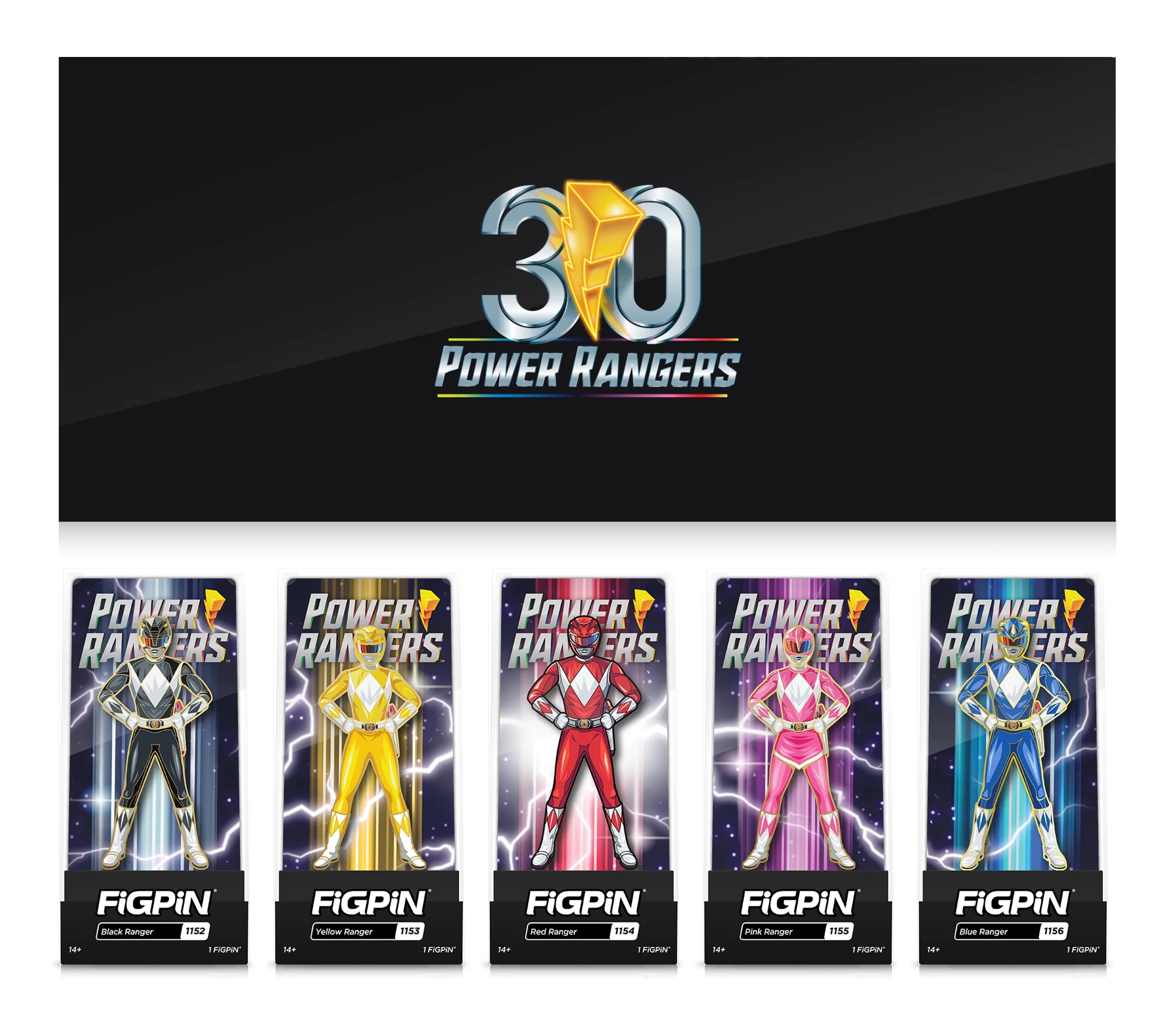 FiGPiN Power Rangers 5pc Deluxe Box Set of Collectible Enamel Pins ...