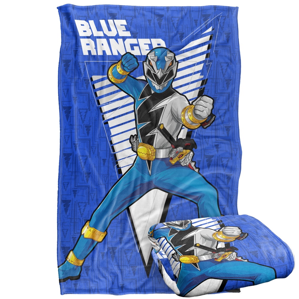 Power Rangers: Dino Fury Blanket, 36'x58' Blue Ranger Character Silky ...