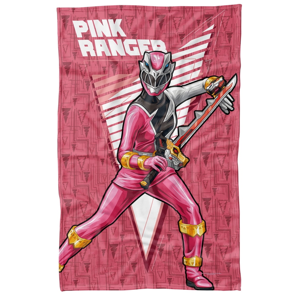 Power Rangers: Dino Fury Blanket, 36'x58' Pink Ranger Character Fleece ...