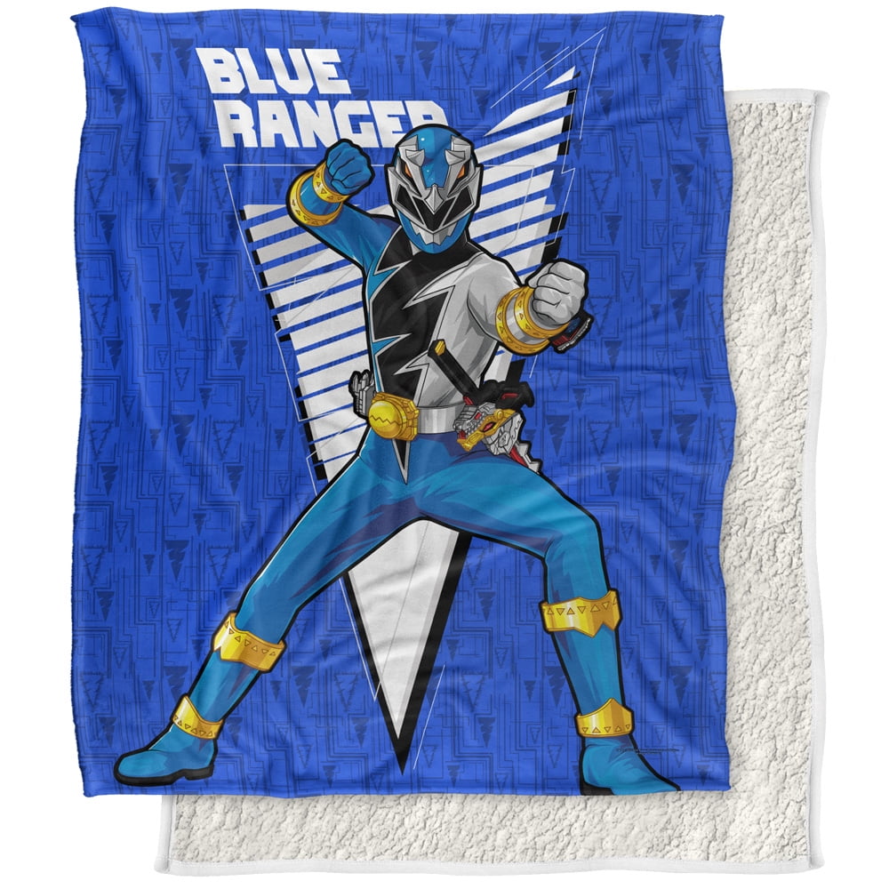 Power Rangers: Dino Fury Blanket, 50'x60' Blue Ranger Character Silky ...