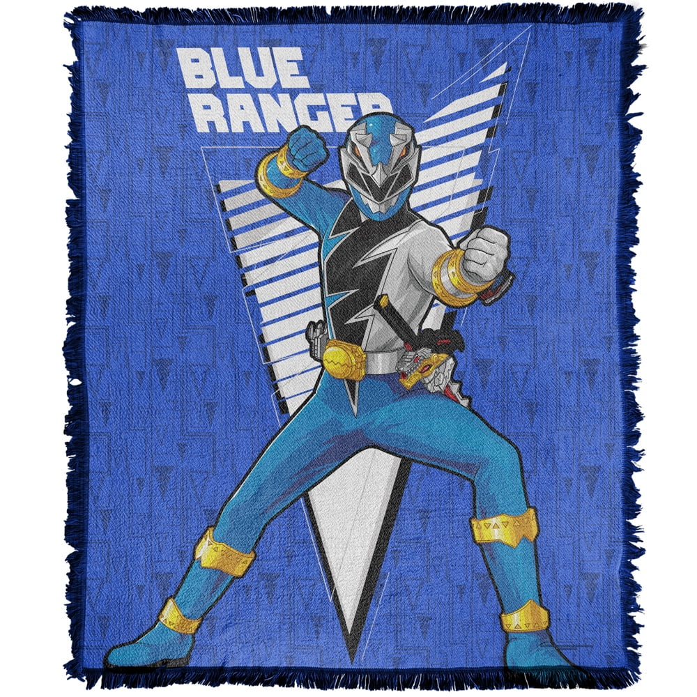 Power Rangers: Dino Fury Blanket, 50'x60' Blue Ranger Character Woven ...