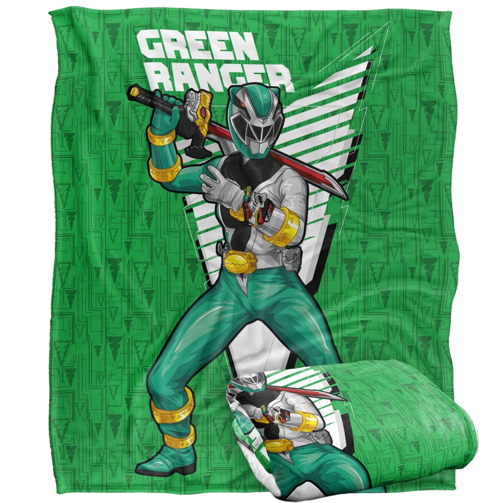 Power Rangers: Dino Fury Blanket, 50'x60' Green Ranger Character Silky ...