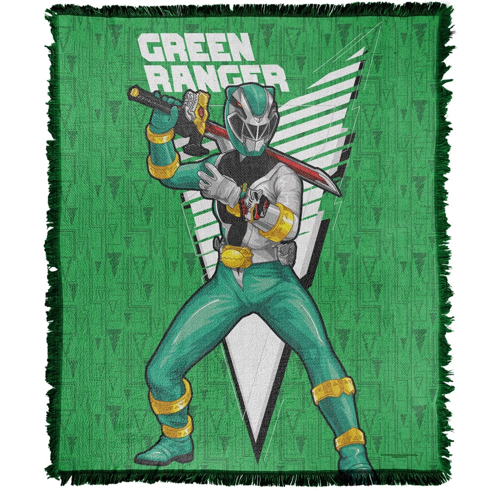 Power Rangers: Dino Fury Blanket, 50'x60' Green Ranger Character Woven ...