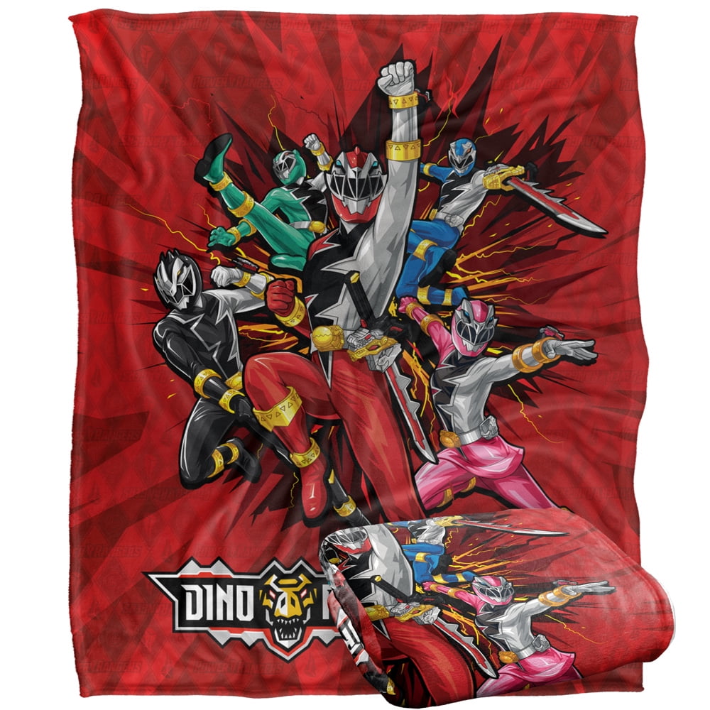 Power Rangers: Dino Fury Blanket, 50'x60' Group Attack Silky Touch ...