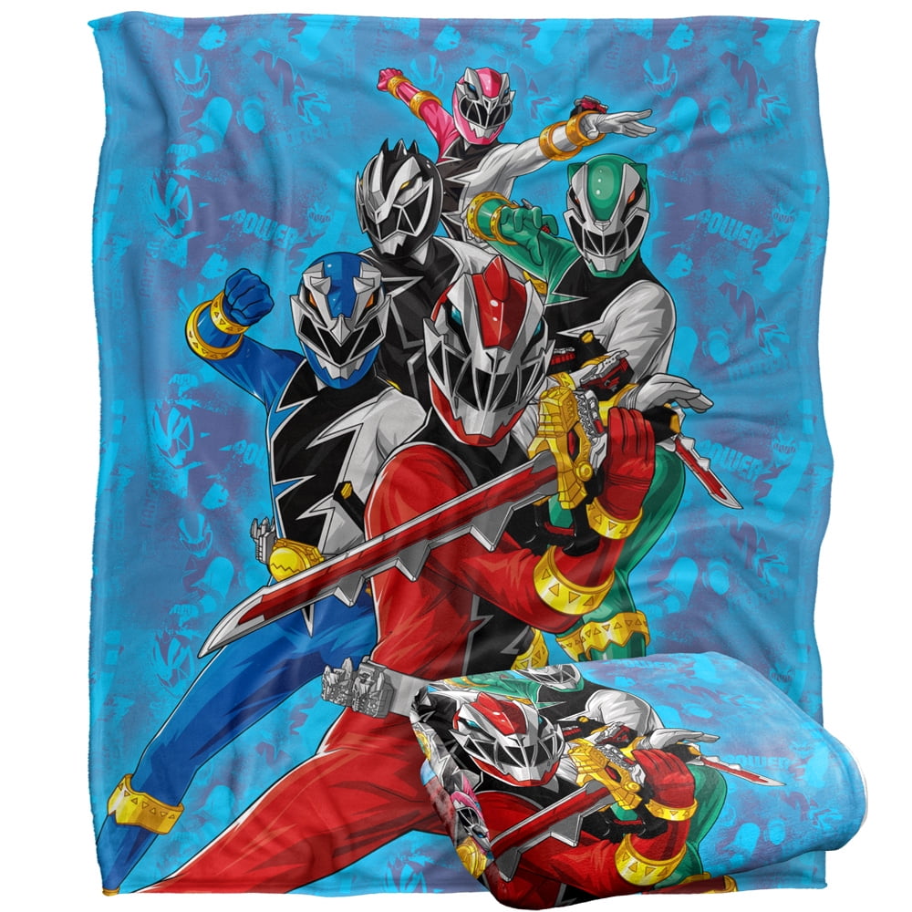 Power Rangers: Dino Fury Blanket, 50'x60' Group Stack Silky Touch Super ...