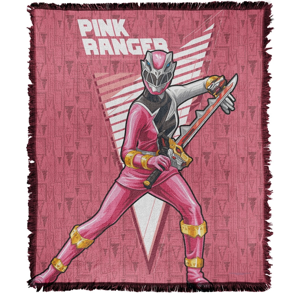Power Rangers: Dino Fury Blanket, 50'x60' Pink Ranger Character Woven ...