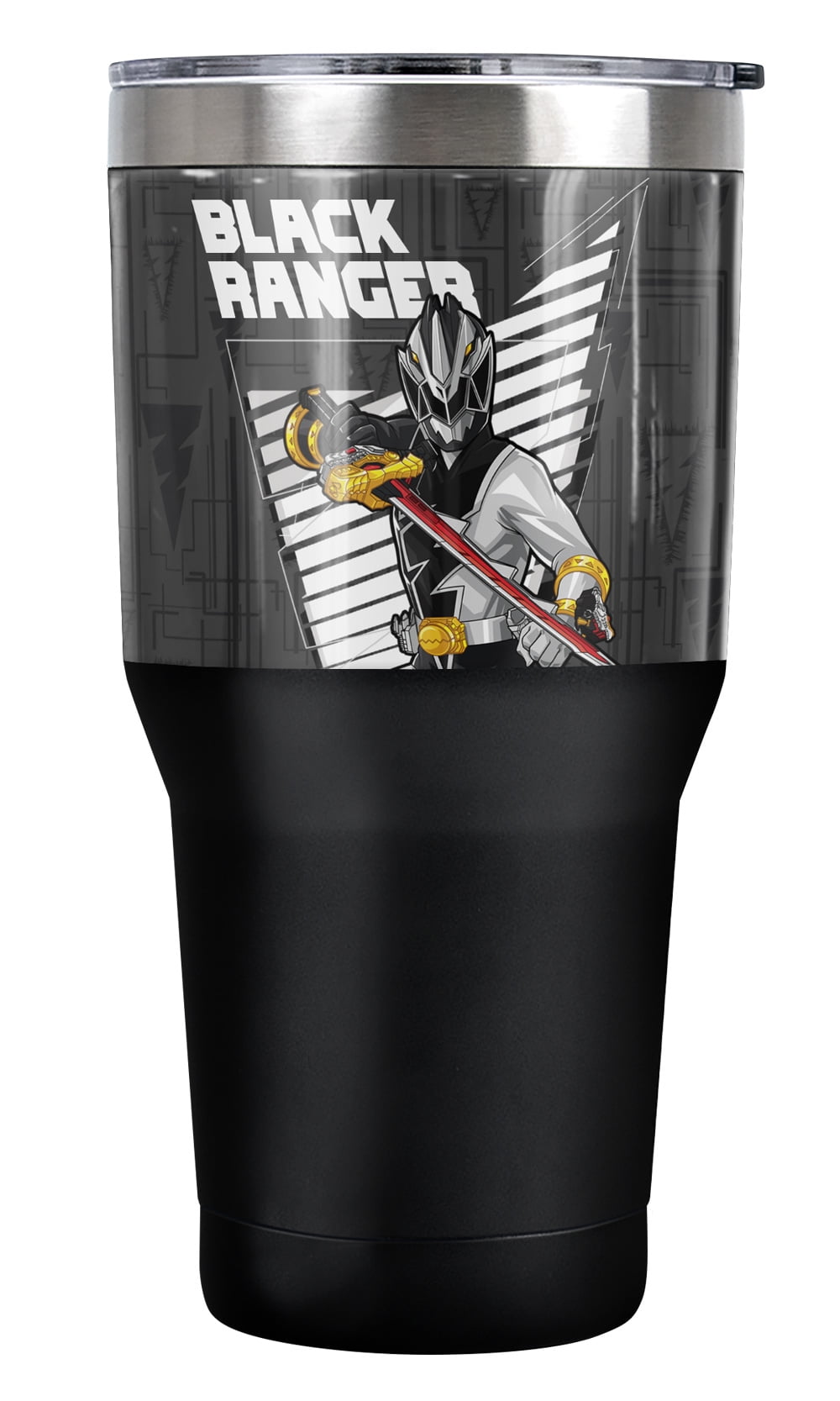 Power Rangers: Dino Fury Official Black Ranger Character 30 oz Travel ...