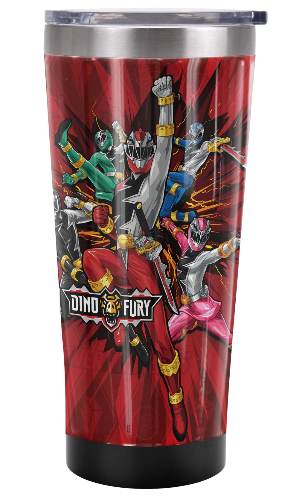 Power Rangers: Dino Fury Official Group Attack 20 oz Travel Tumbler ...