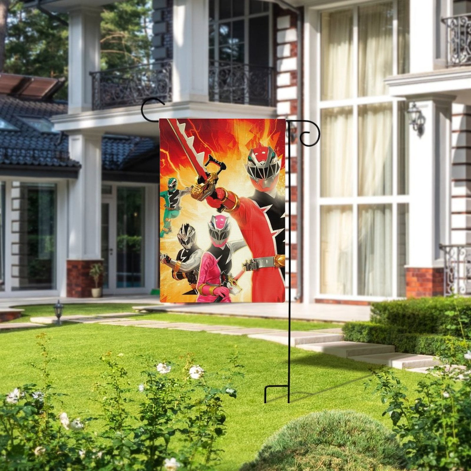 Power Rangers Garden Banner - Double-Sided House Outdoor Flag for Yard ...