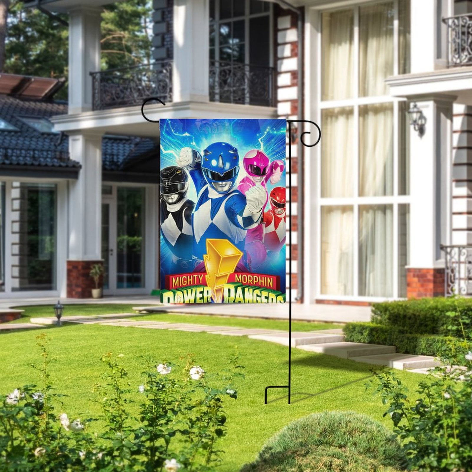 Power Rangers Garden Banner - Double-Sided House Outdoor Flag for Yard ...