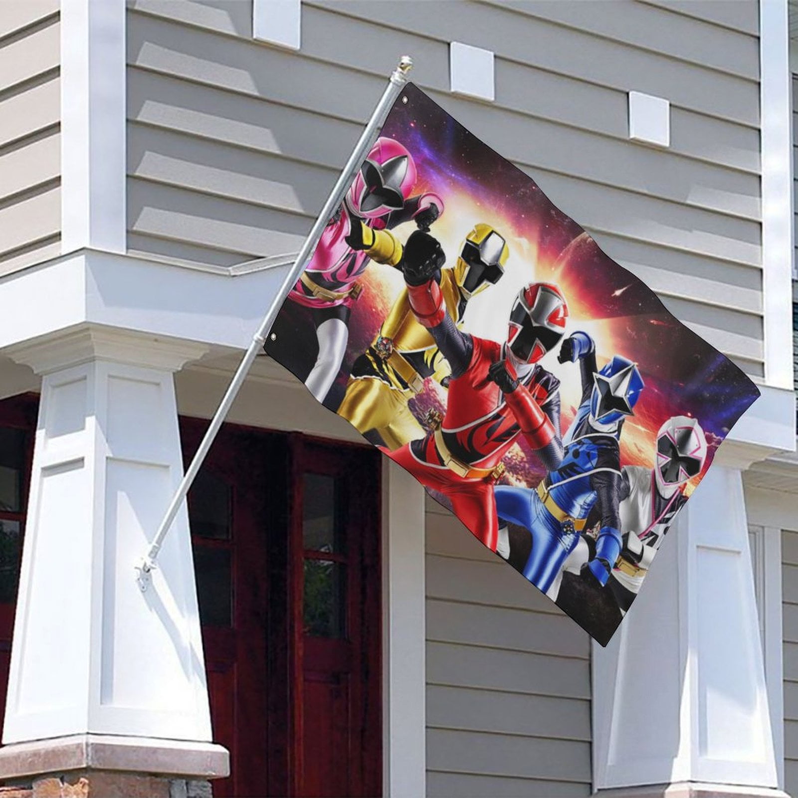 Power Rangers Garden Banner - Double-Sided House Outdoor Flag for Yard ...
