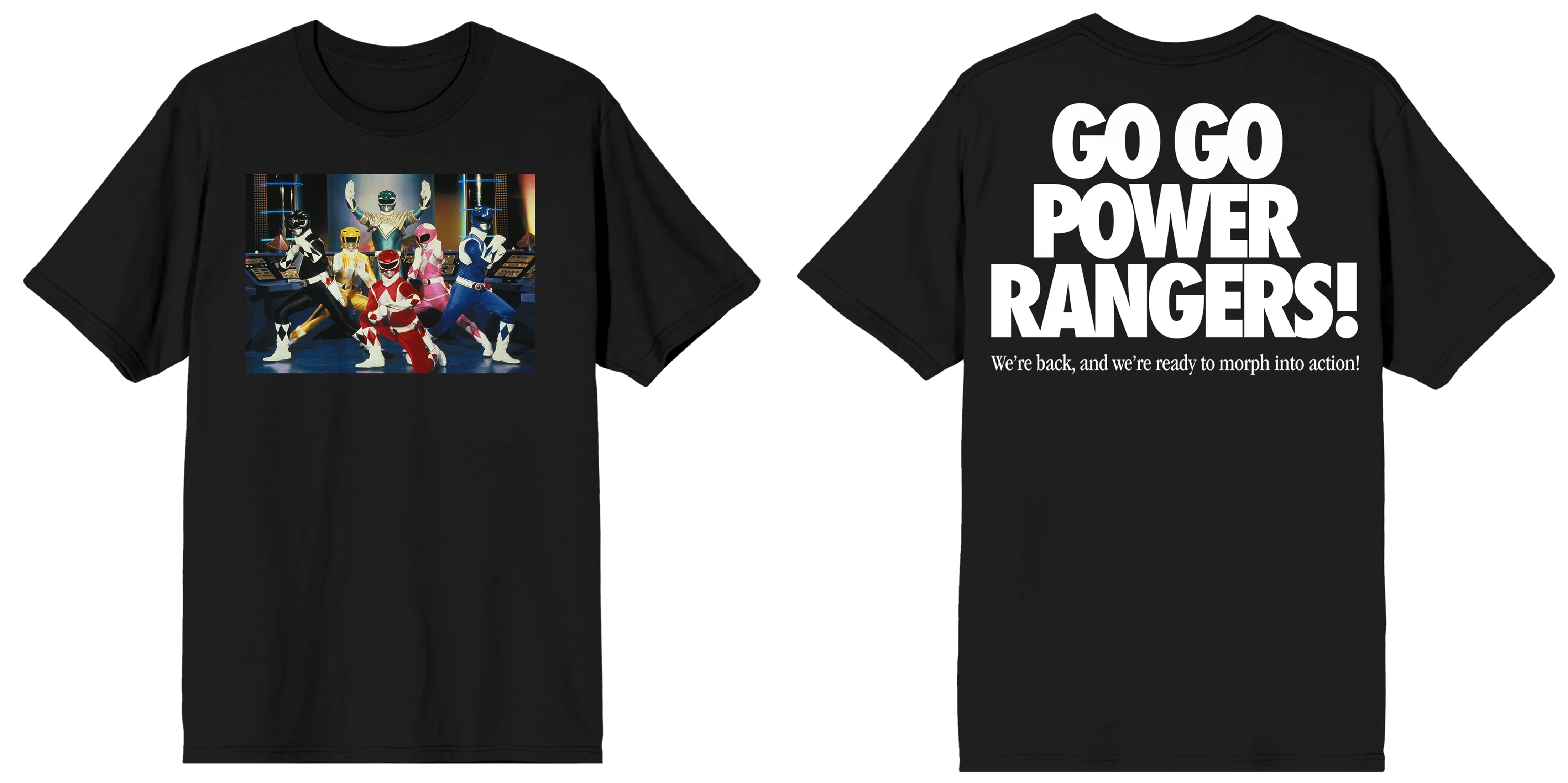 Power Rangers Go Go Power Rangers Men's Black T-shirt-3X-Large ...