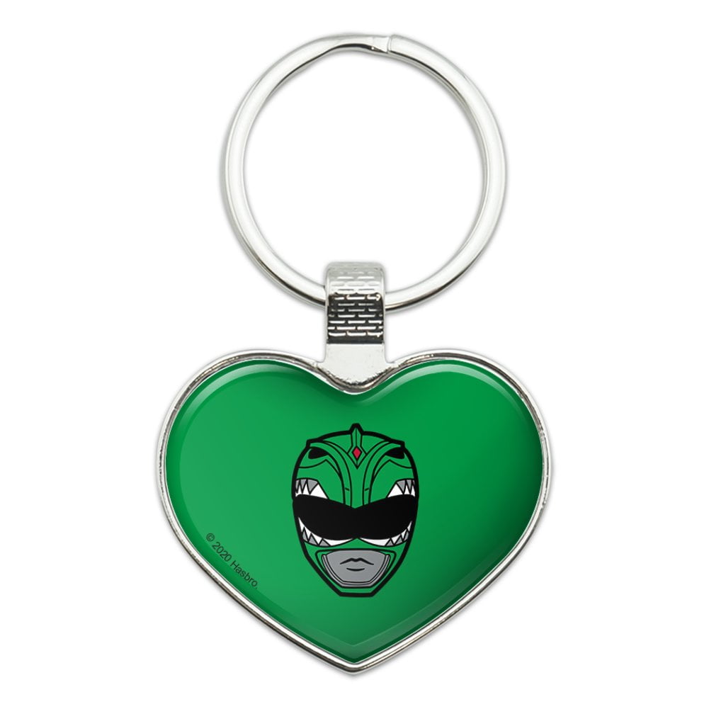 Power Rangers Green Ranger Helmet Keychain Heart Love Metal Key Chain ...