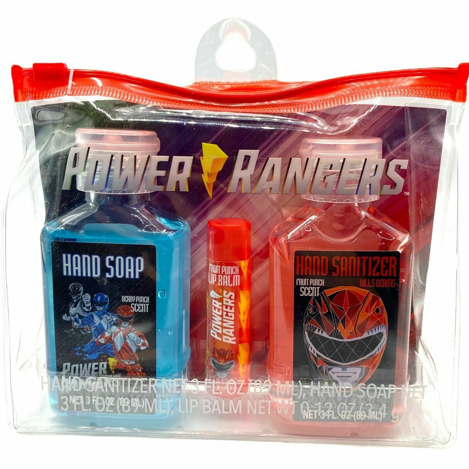 Power Rangers Hand Soap Lip Balm w/ Carry Case Bath Set + Blue & Red ...