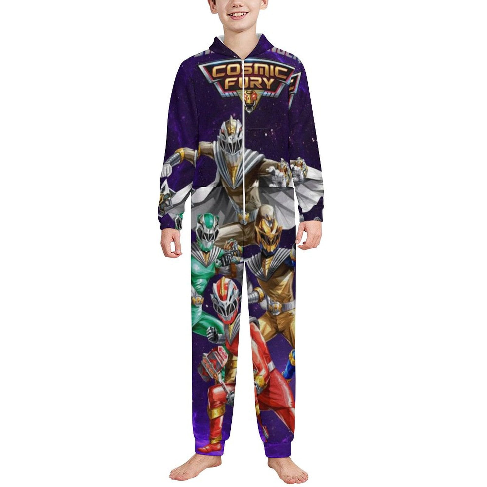 Power Rangers Hooded Union Suit Pajama Onesie Blanket Sleeper - Walmart.com