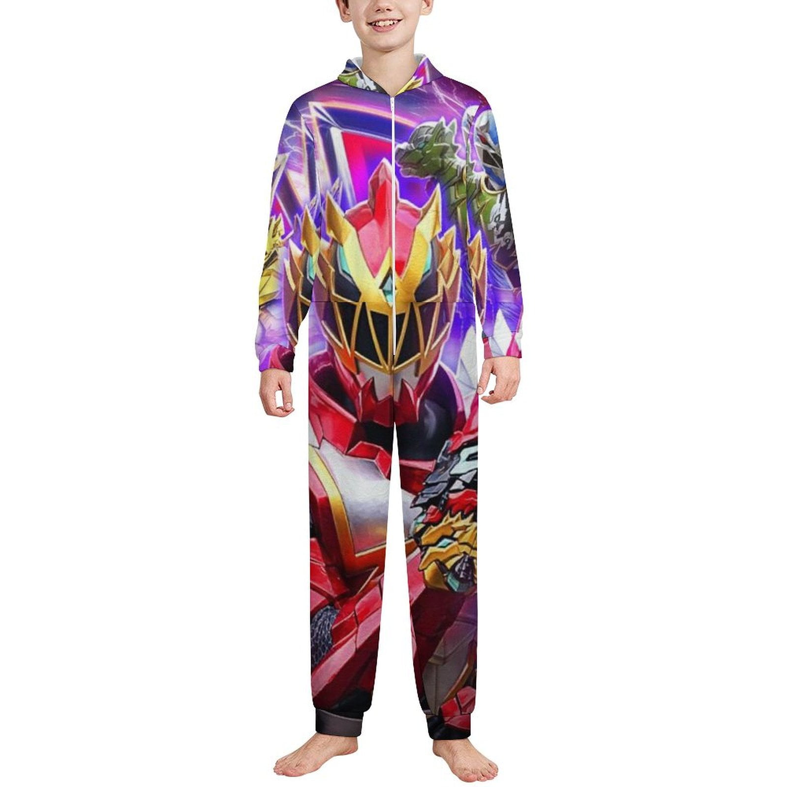 Power Rangers Hooded Union Suit Pajama Onesie Blanket Sleeper - Walmart.com