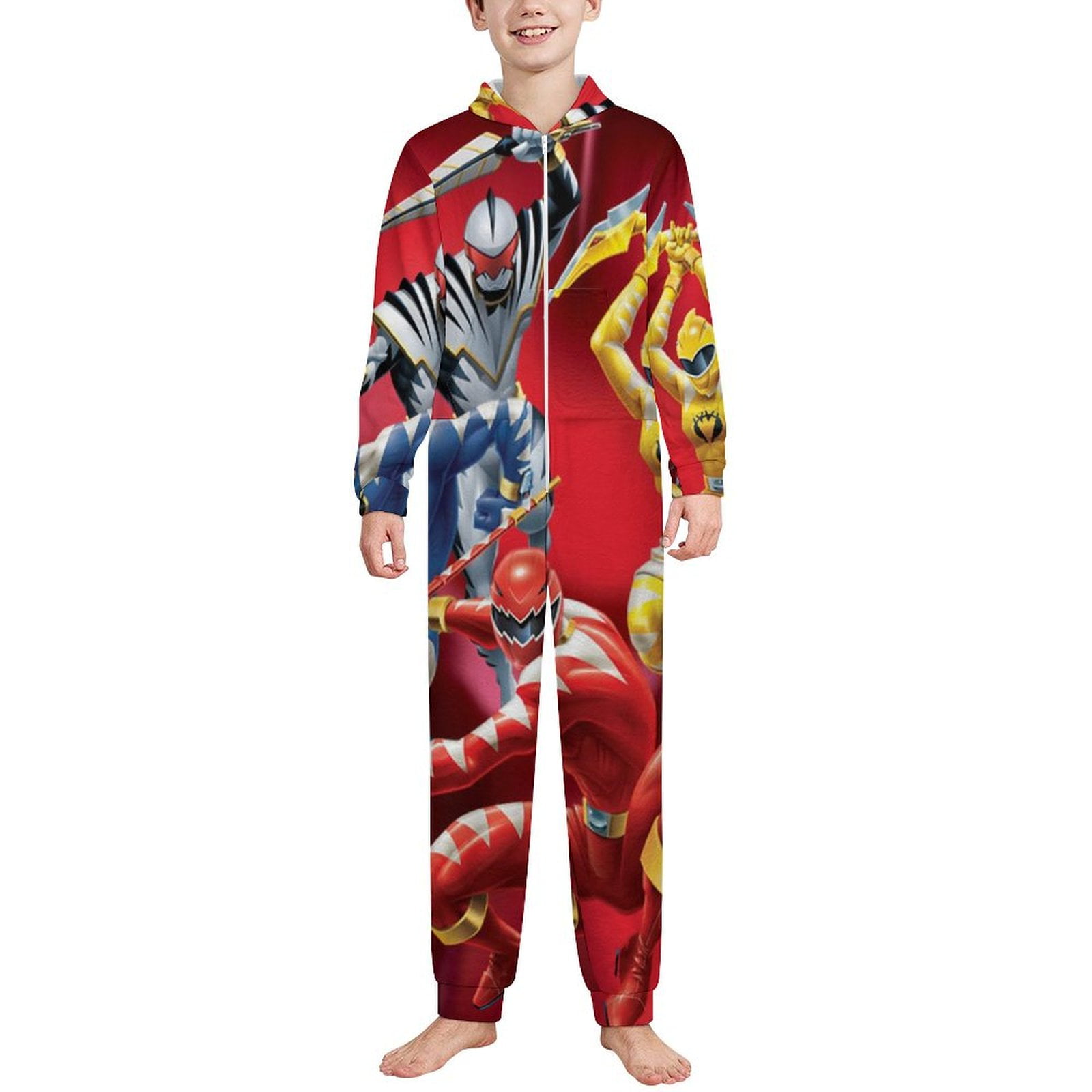 Power Rangers Hooded Union Suit Pajama Onesie Blanket Sleeper - Walmart.com
