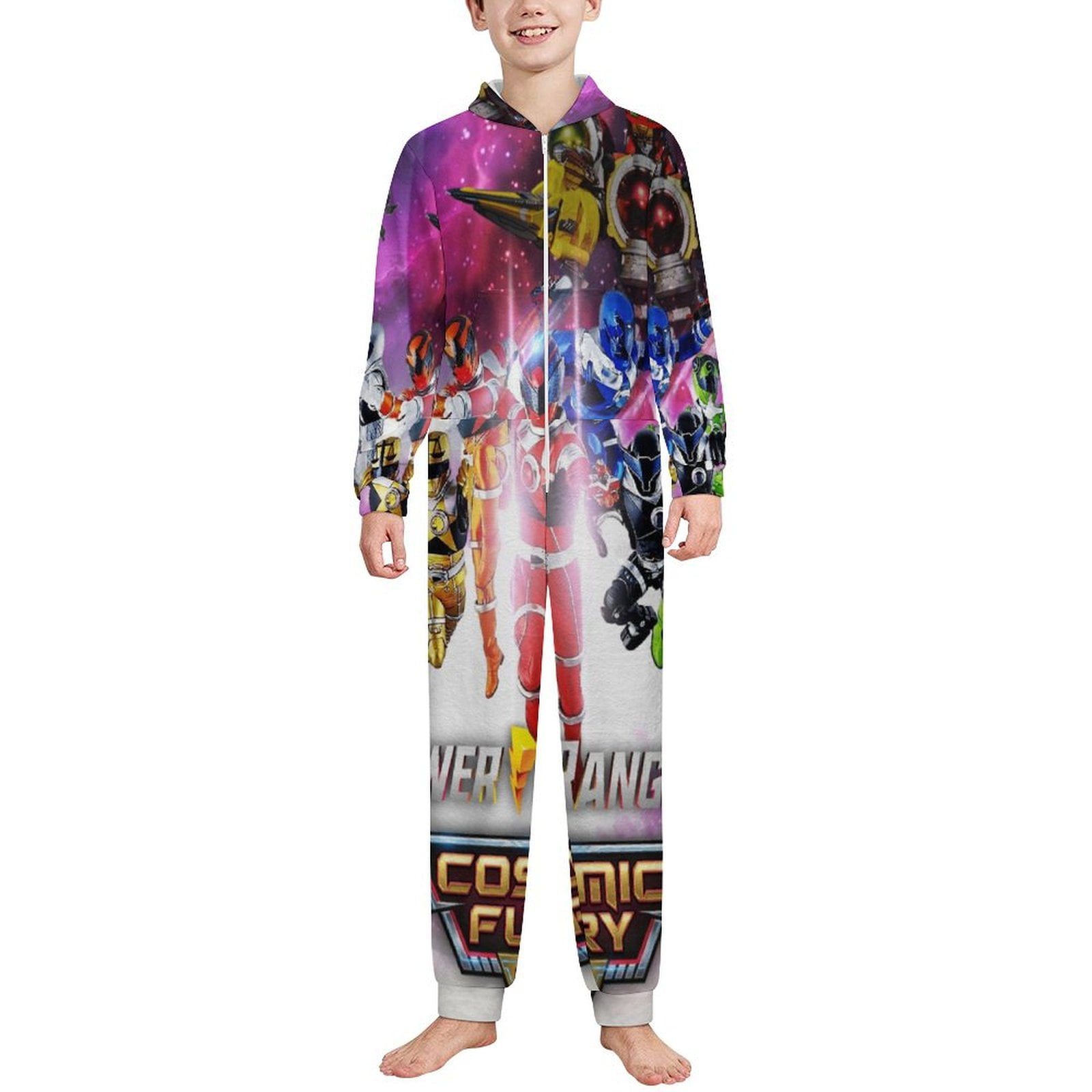 Power Rangers Hooded Union Suit Pajama Onesie Blanket Sleeper - Walmart.com