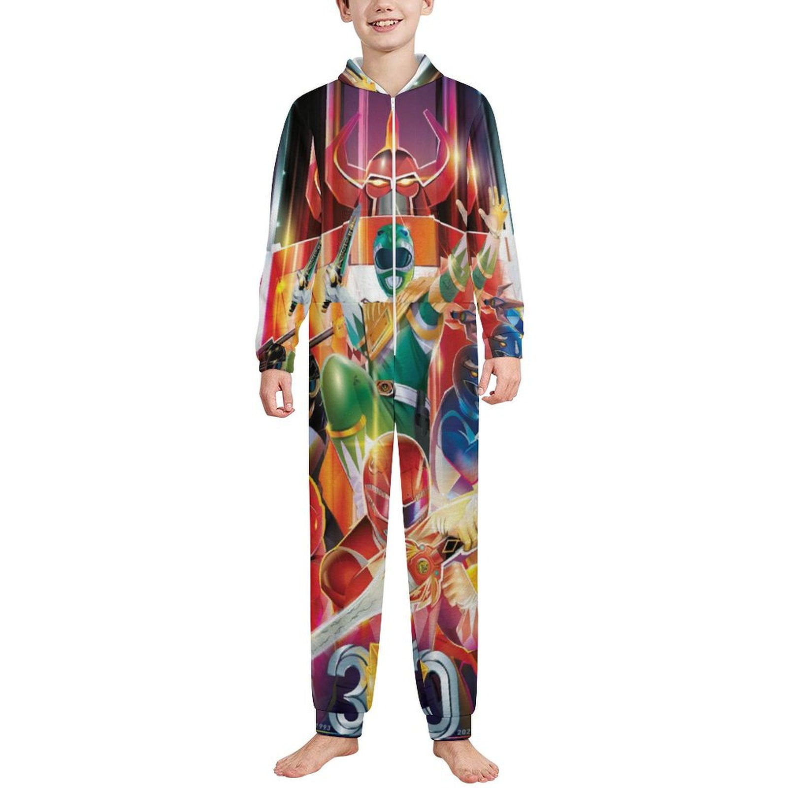 Power Rangers Hooded Union Suit Pajama Onesie Blanket Sleeper - Walmart.com