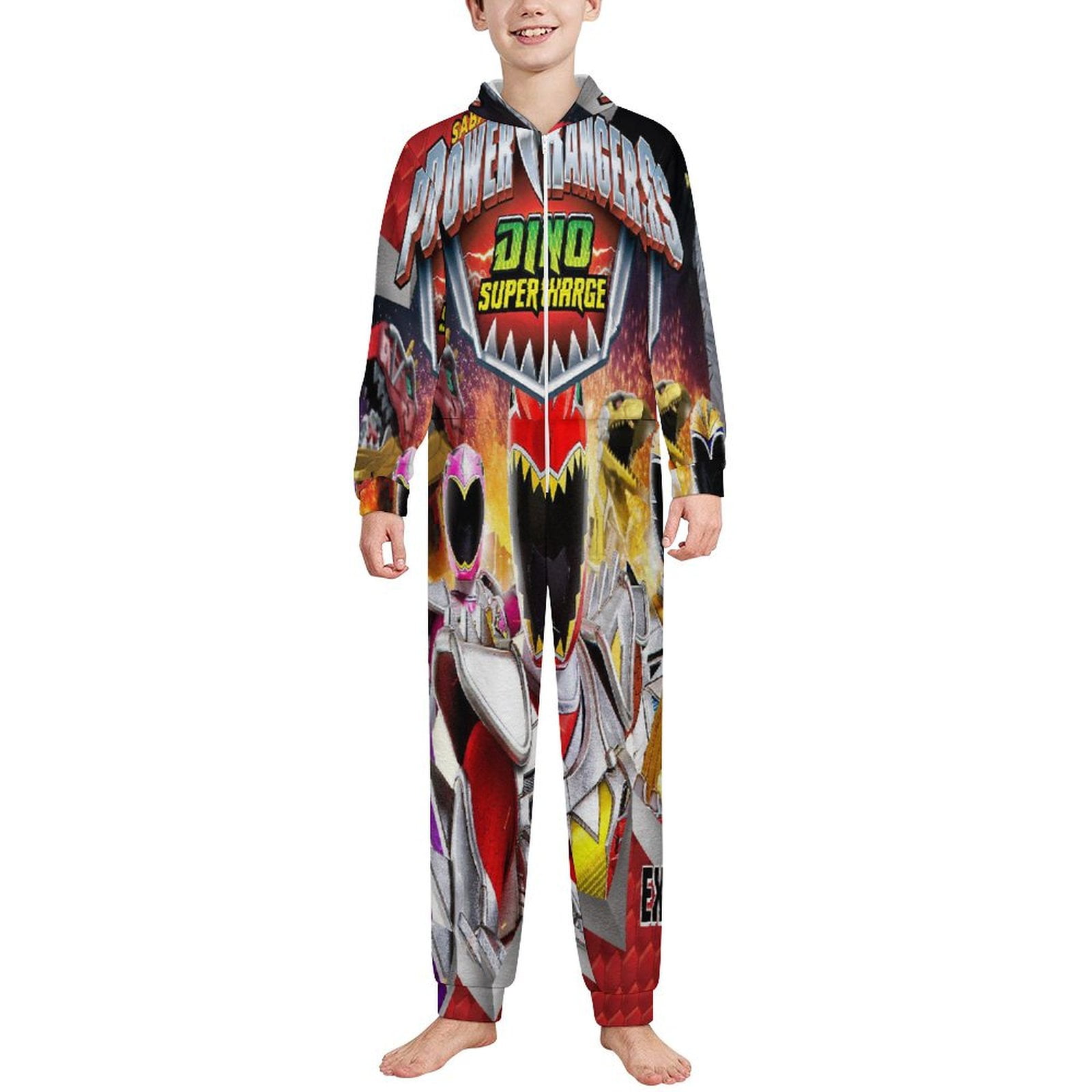 Power Rangers Hooded Union Suit Pajama Onesie Blanket Sleeper - Walmart.com