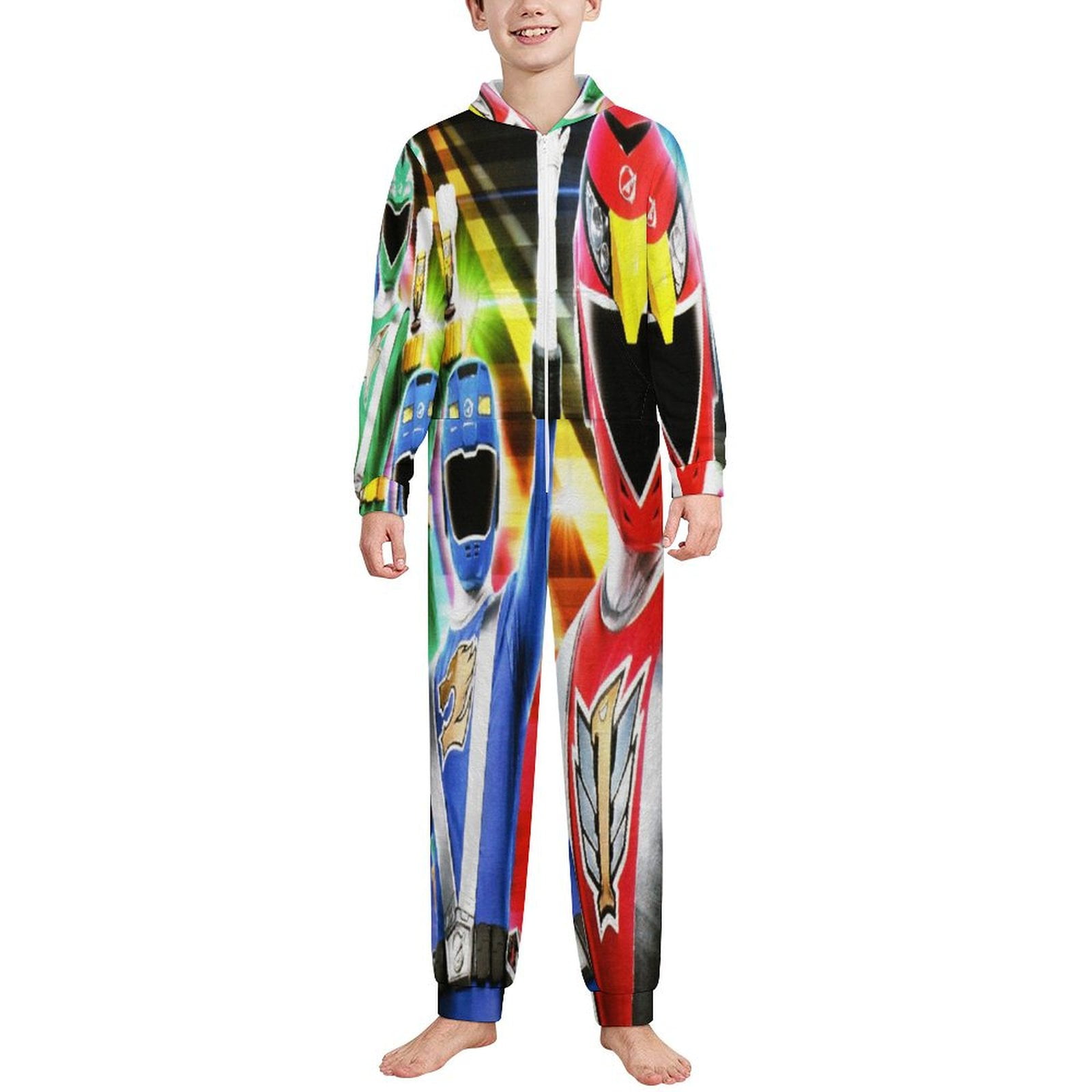 Power Rangers Hooded Union Suit Pajama Onesie Blanket Sleeper - Walmart.com