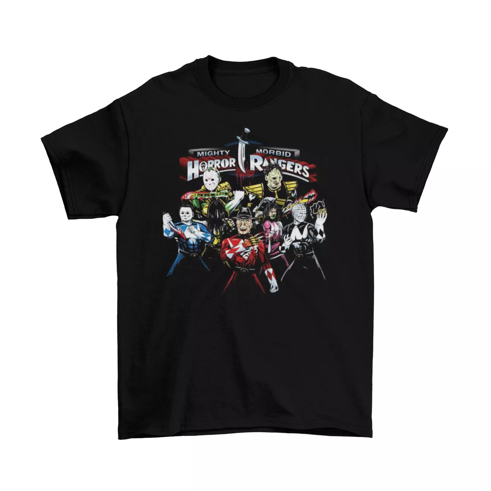 Power Rangers Horror T-Shirt Unisex Adult Freddy Jason Halloween Ring ...