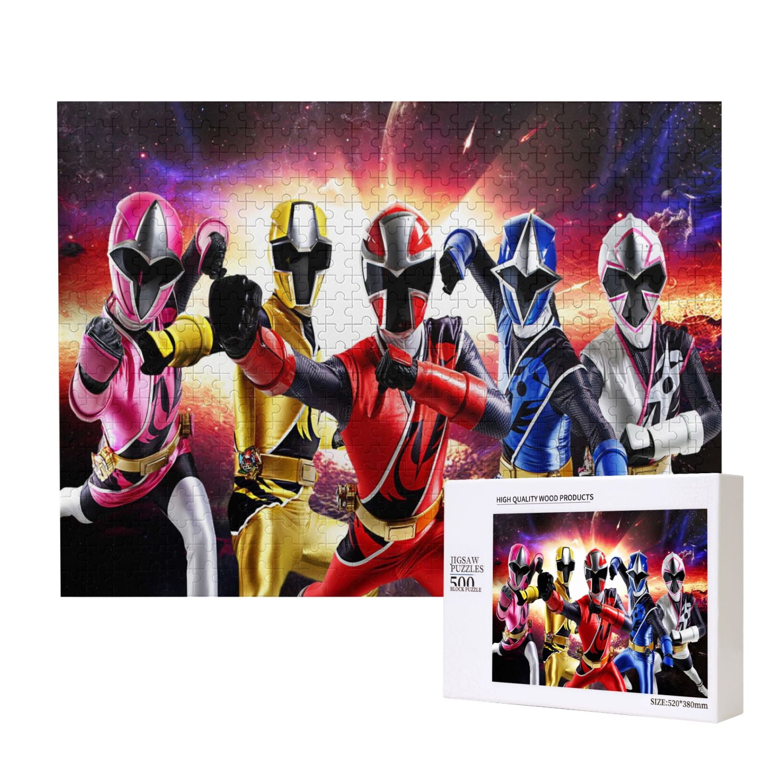 Power Rangers Jigsaw Puzzle 500 Piece Wooden Puzzle Family Decorations ...