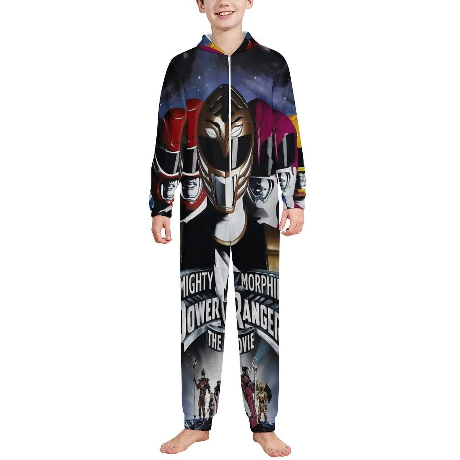 Power Rangers Kids Hooded Jumpsuit Union Suit Onesie One Piece Blanket ...