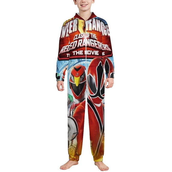 Power Rangers Kids Hooded Jumpsuit Union Suit Onesie One Piece Blanket ...