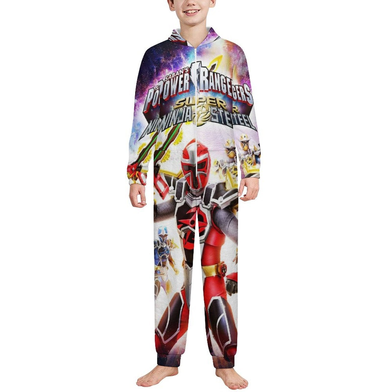Power Rangers Kids Hooded Jumpsuit Union Suit Onesie One Piece Blanket ...