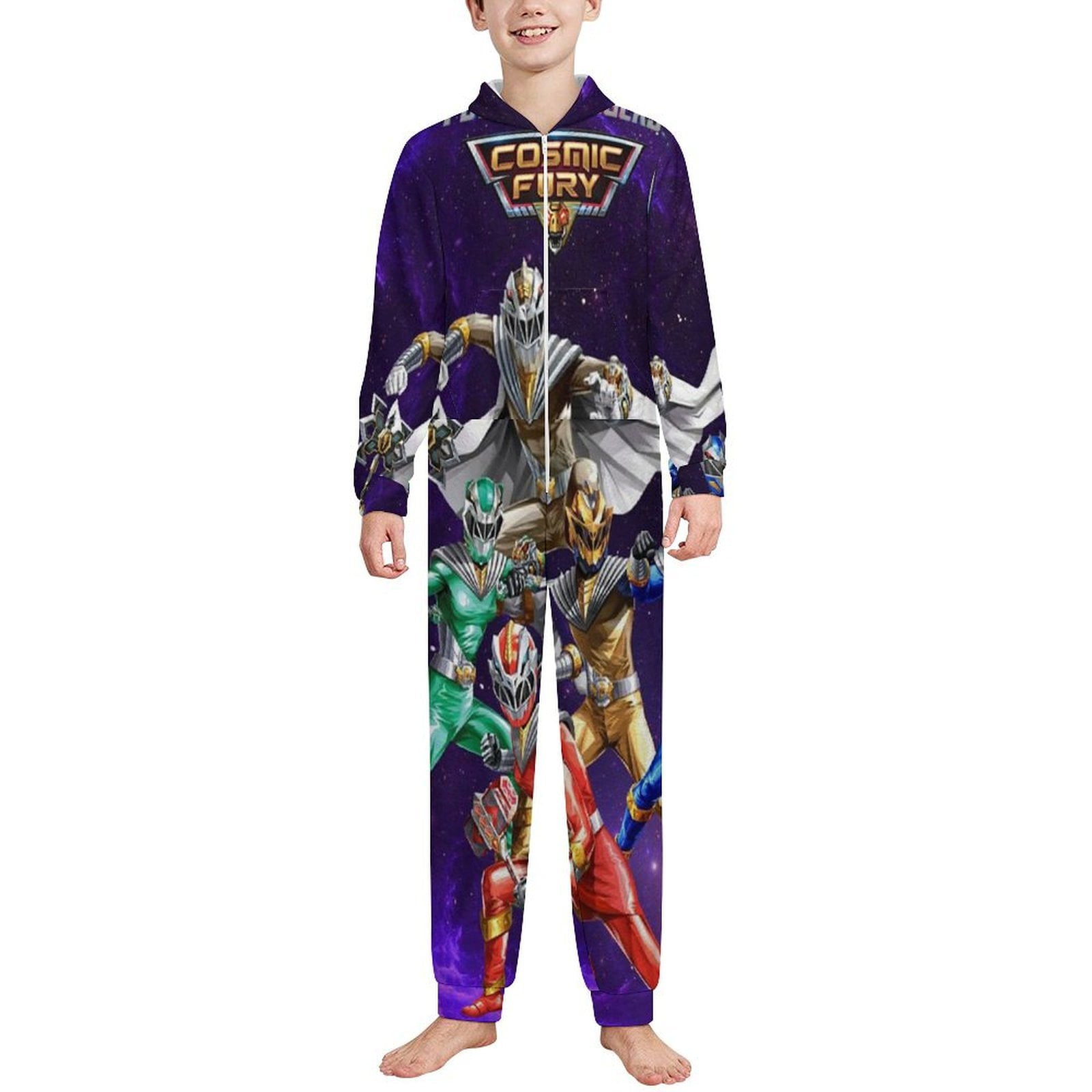 Power Rangers Kids Hooded Jumpsuit Union Suit Onesie One Piece Blanket ...