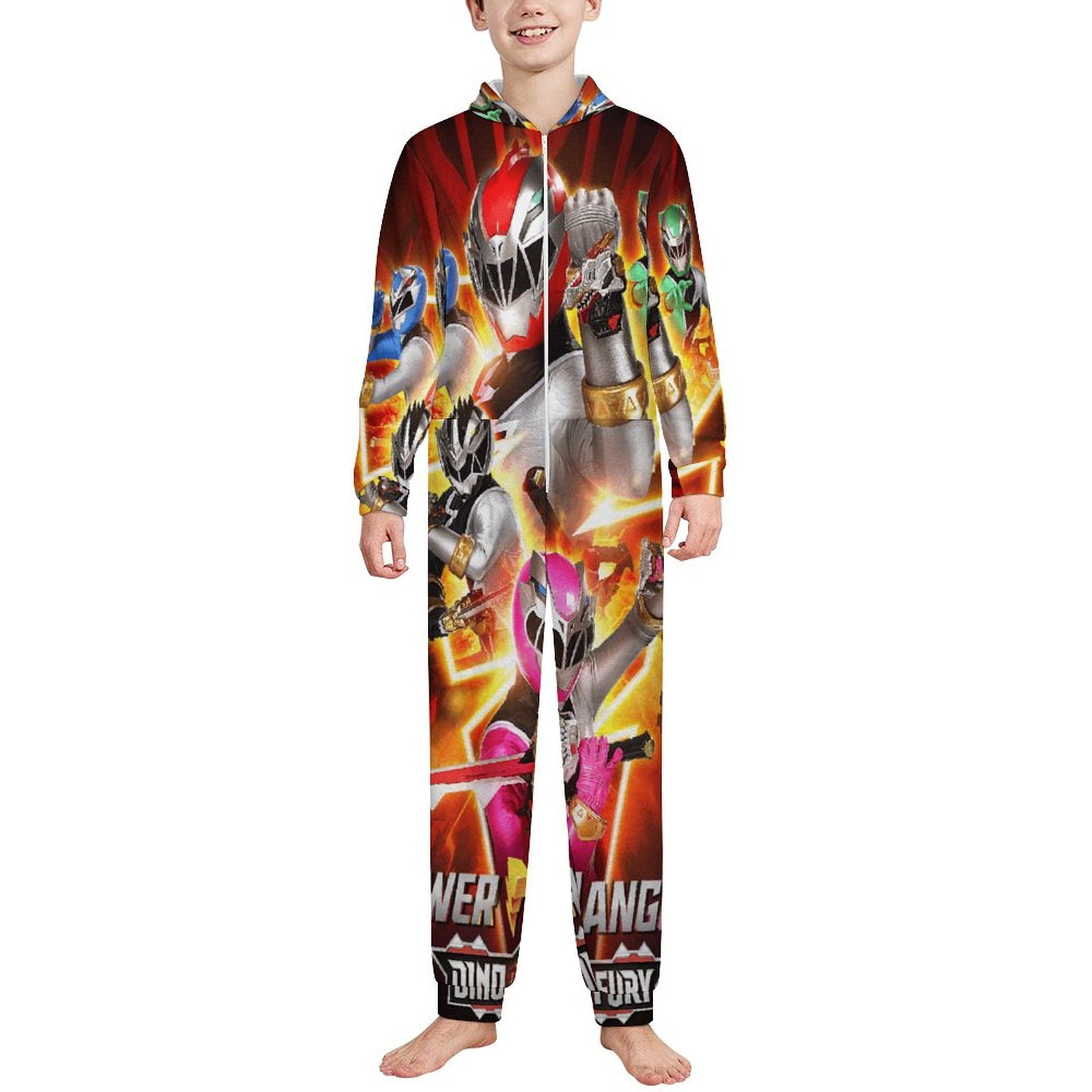 Power Rangers Kids Hooded Union Suit Pajama Onesie Blanket Sleeper for ...