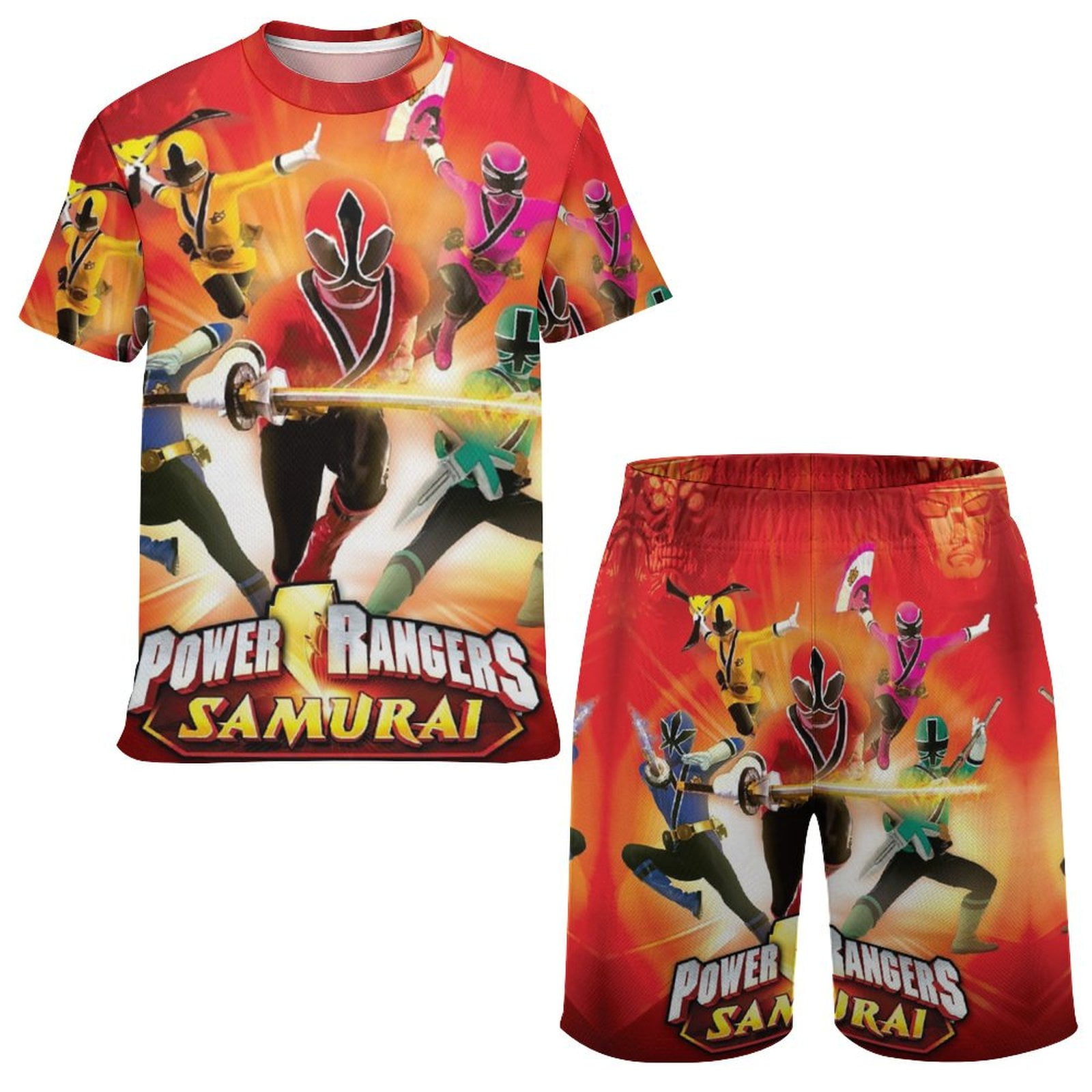 Power Rangers Kids Short Sleeve Mesh T-Shirt And Shorts Outfit Set ...