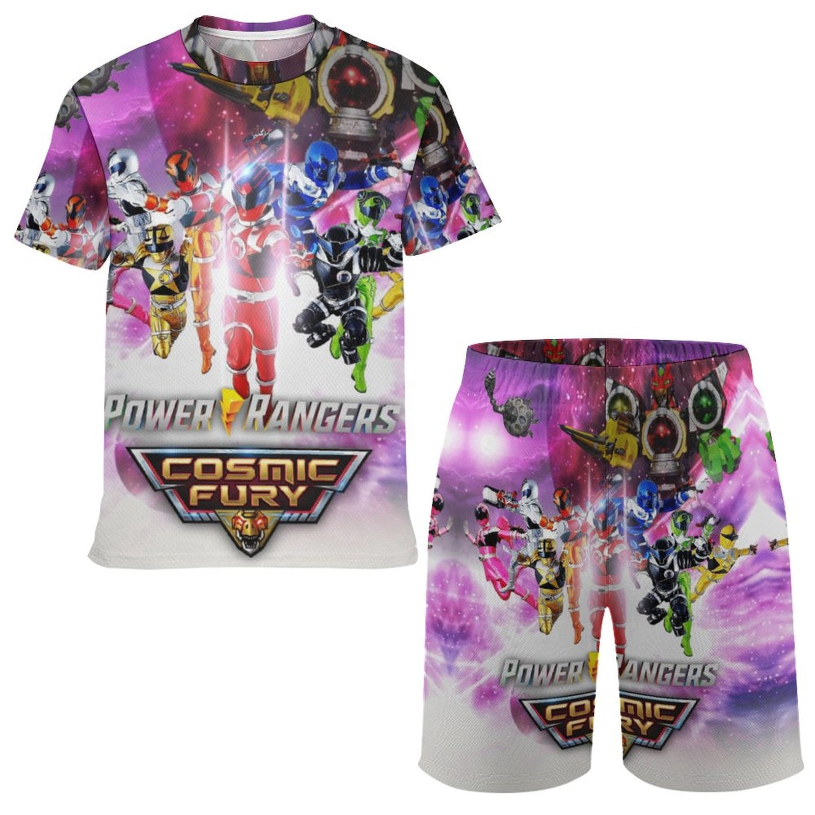 Power Rangers Kids Short Sleeve Mesh T-Shirt And Shorts Outfit Set ...