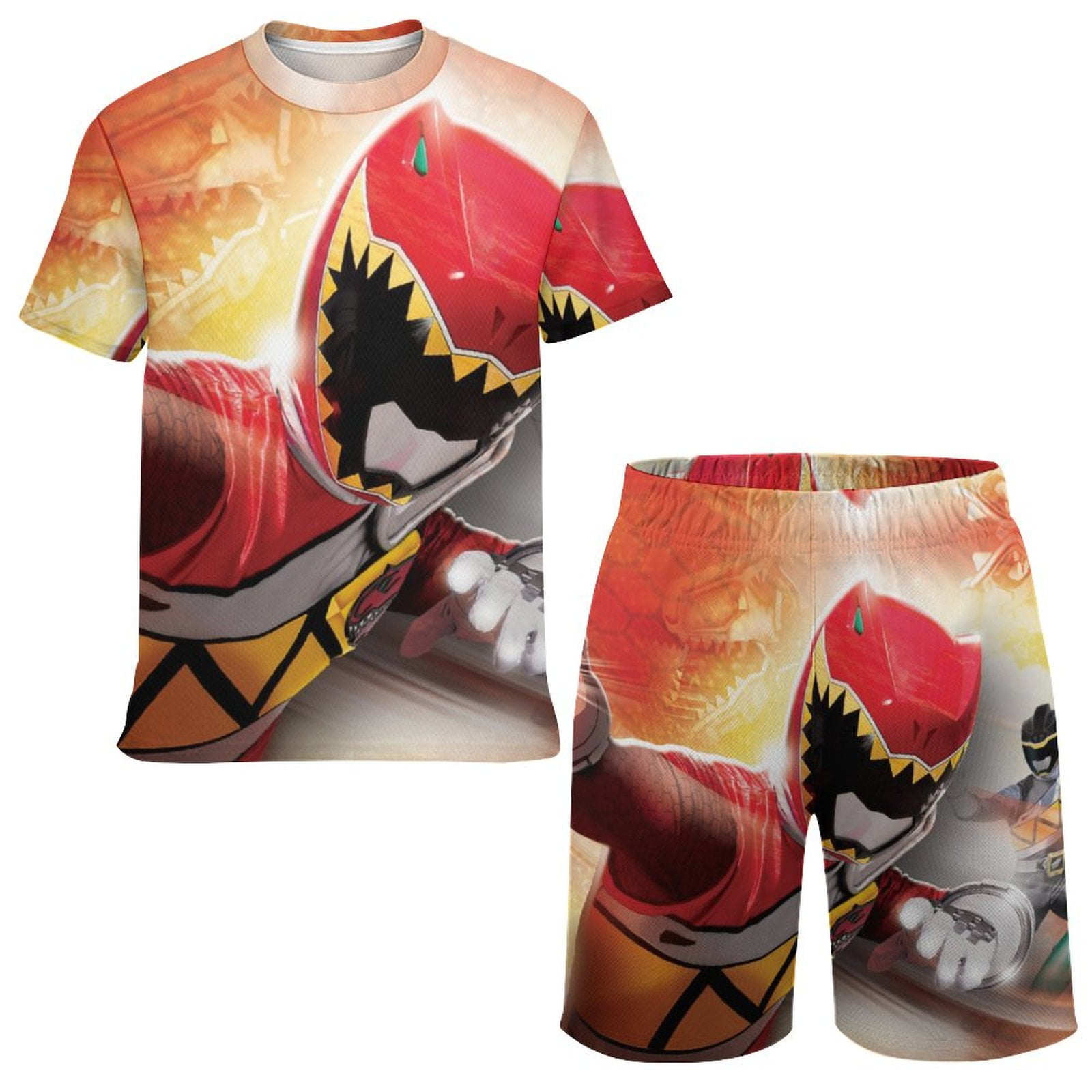 Power Rangers Kids Short Sleeve Mesh T-Shirt And Shorts Outfit Set ...