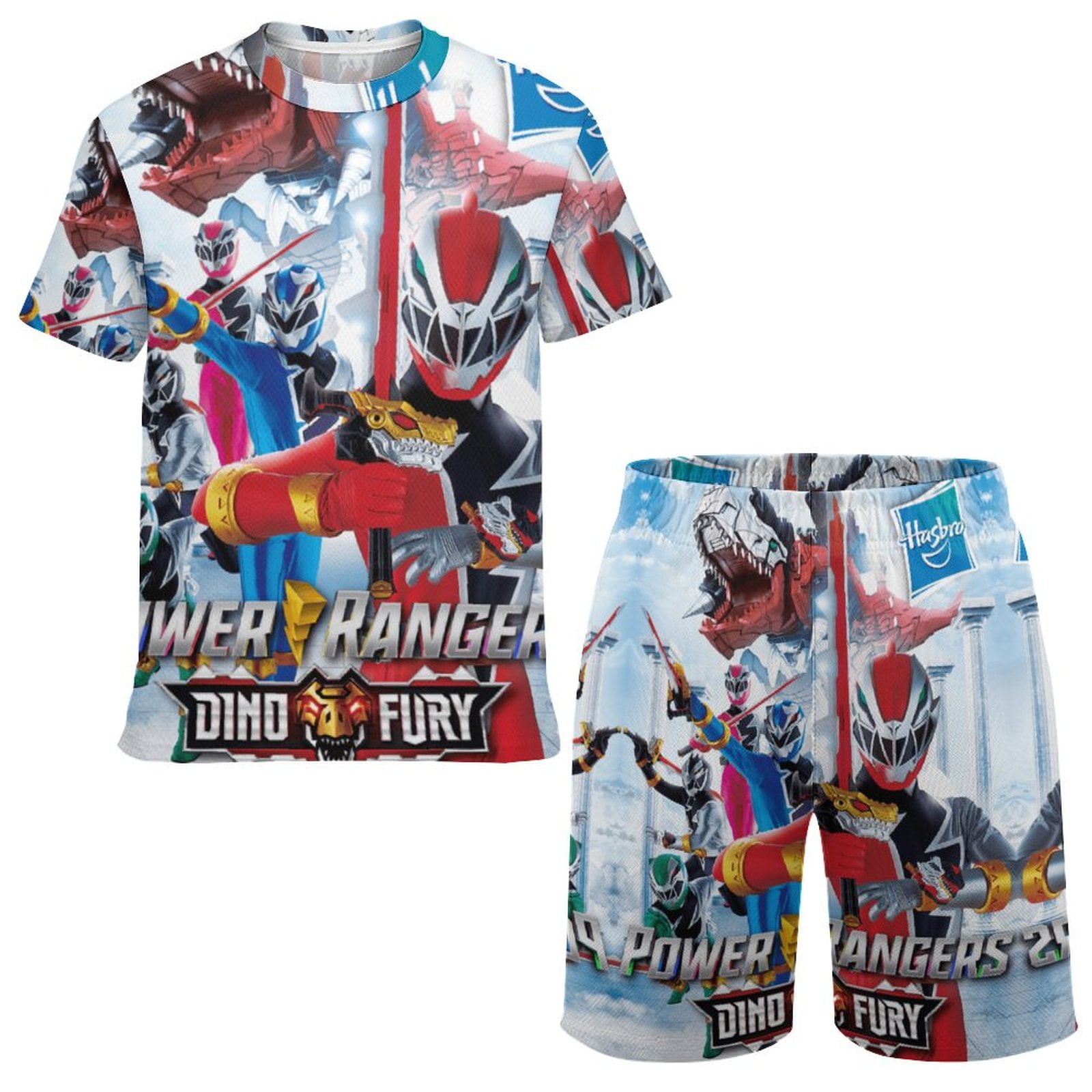 Power Rangers Kids Short Sleeve Mesh T-Shirt And Shorts Outfit Set ...