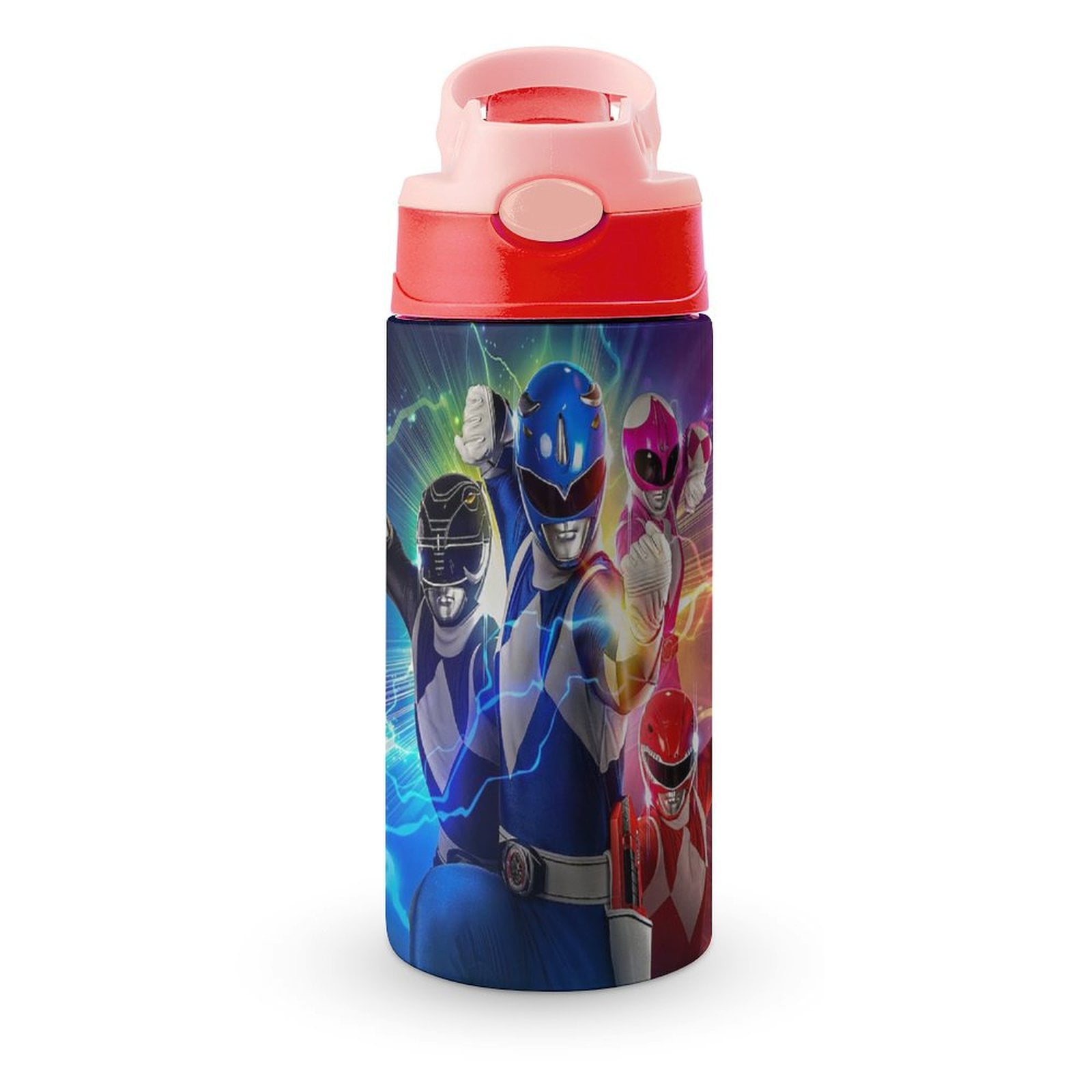 Power Rangers Kids Water Bottle with Straw - Stainless Steel Travel Cup ...