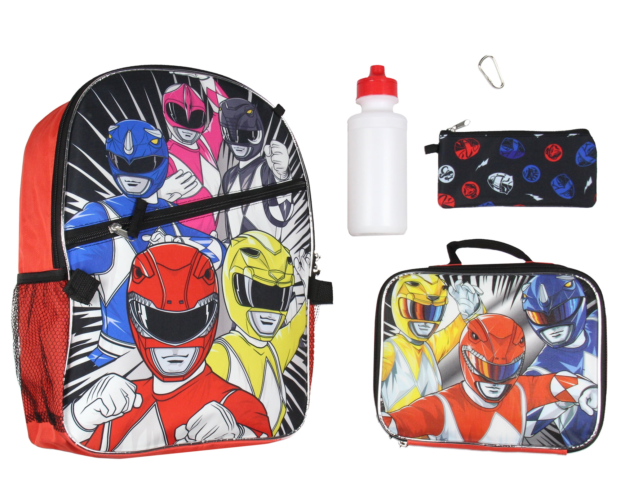 Power Rangers Let's Do This Red Pink Black Blue Ranger Backpack Lunch ...