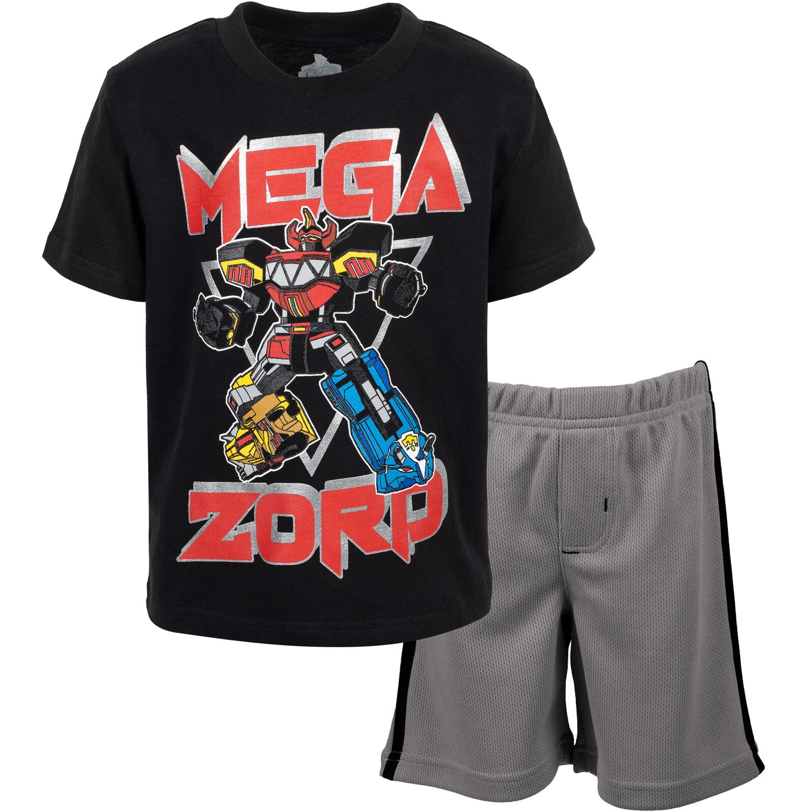 Power Rangers Little Boys T-Shirt and Mesh Shorts Outfit Set Toddler to ...