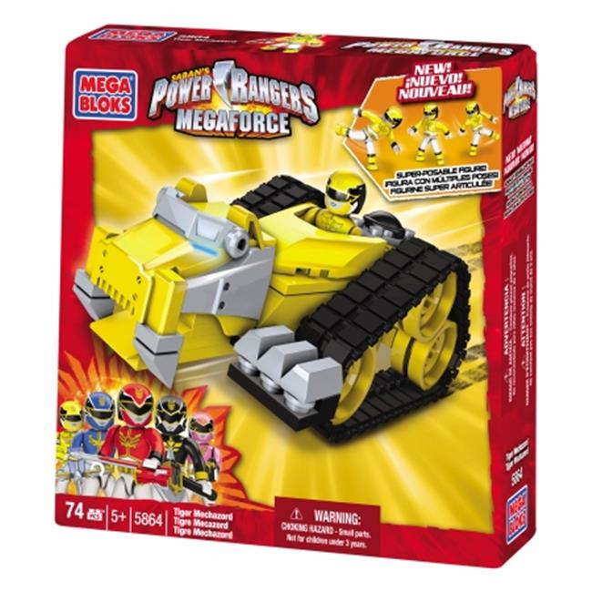 Power Rangers MegaForce Yellow Tiger Mechazord Set Mega Bloks 5864 ...