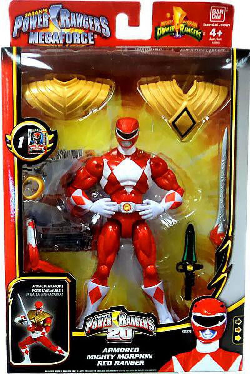 Power Rangers Megaforce Deluxe Armored Mighty Morphin Red Ranger Action ...