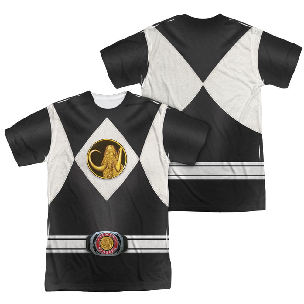 Power Rangers Men's Black Ranger Uniform Sublimation T-shirt Small ...