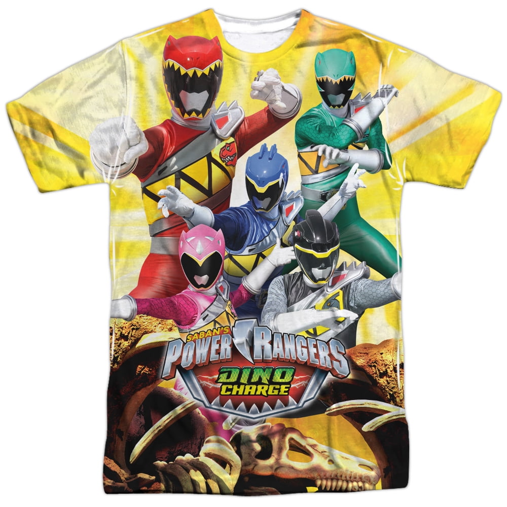 Power Rangers Men's Charged For Battle Sublimation T-shirt White ...
