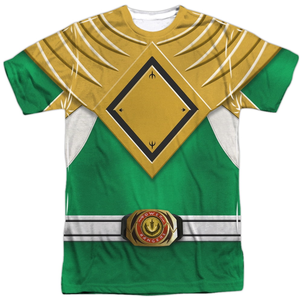 Power Rangers Men's Green Ranger Sublimation T-shirt Large White ...