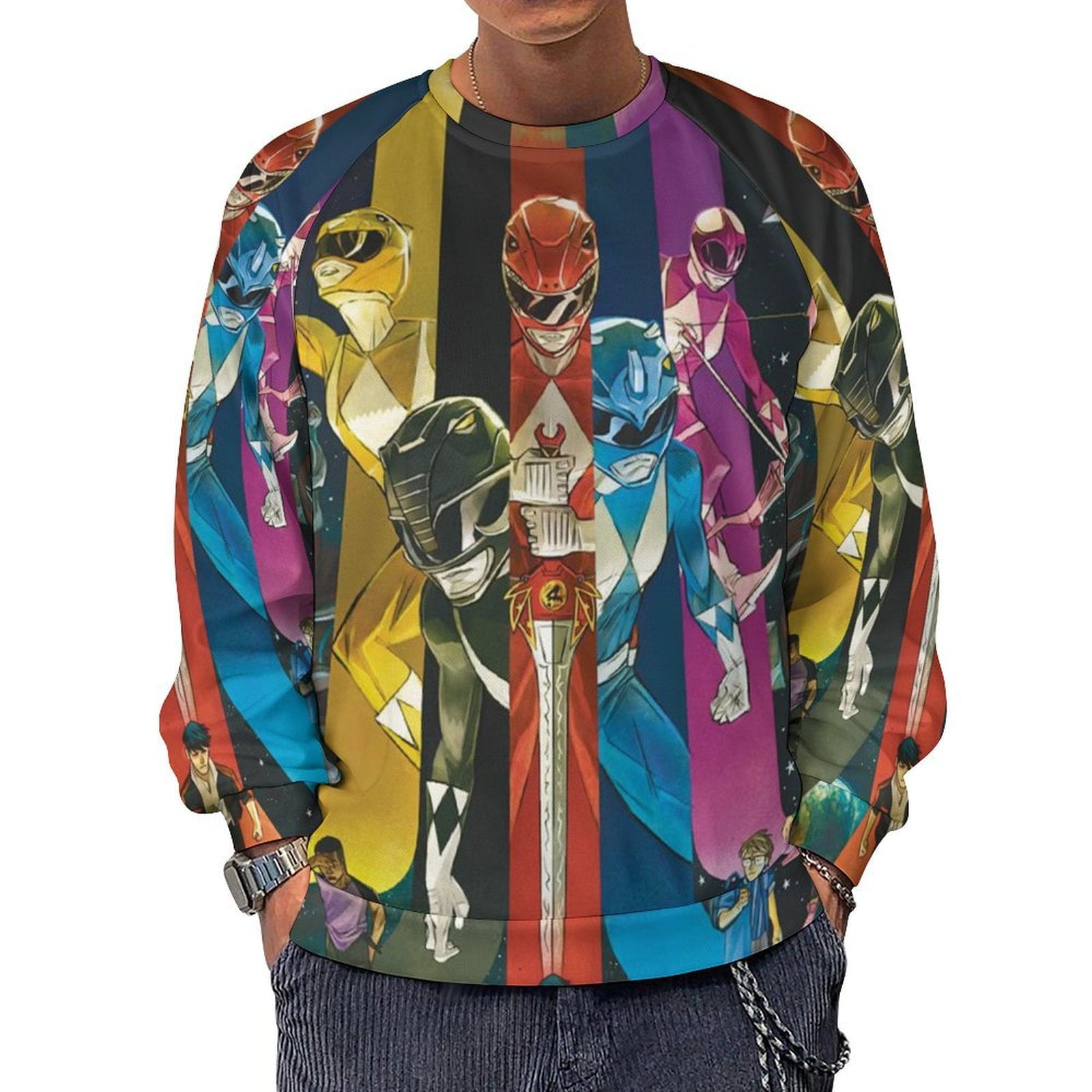 Power Rangers Mens Crew Neck Sweatshirt 3D Printing Fall Clothes Long ...
