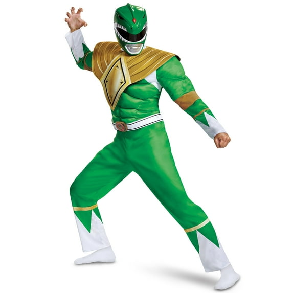 Power Rangers Mighty Morphin Green Ranger Adult Halloween Costume Suit ...