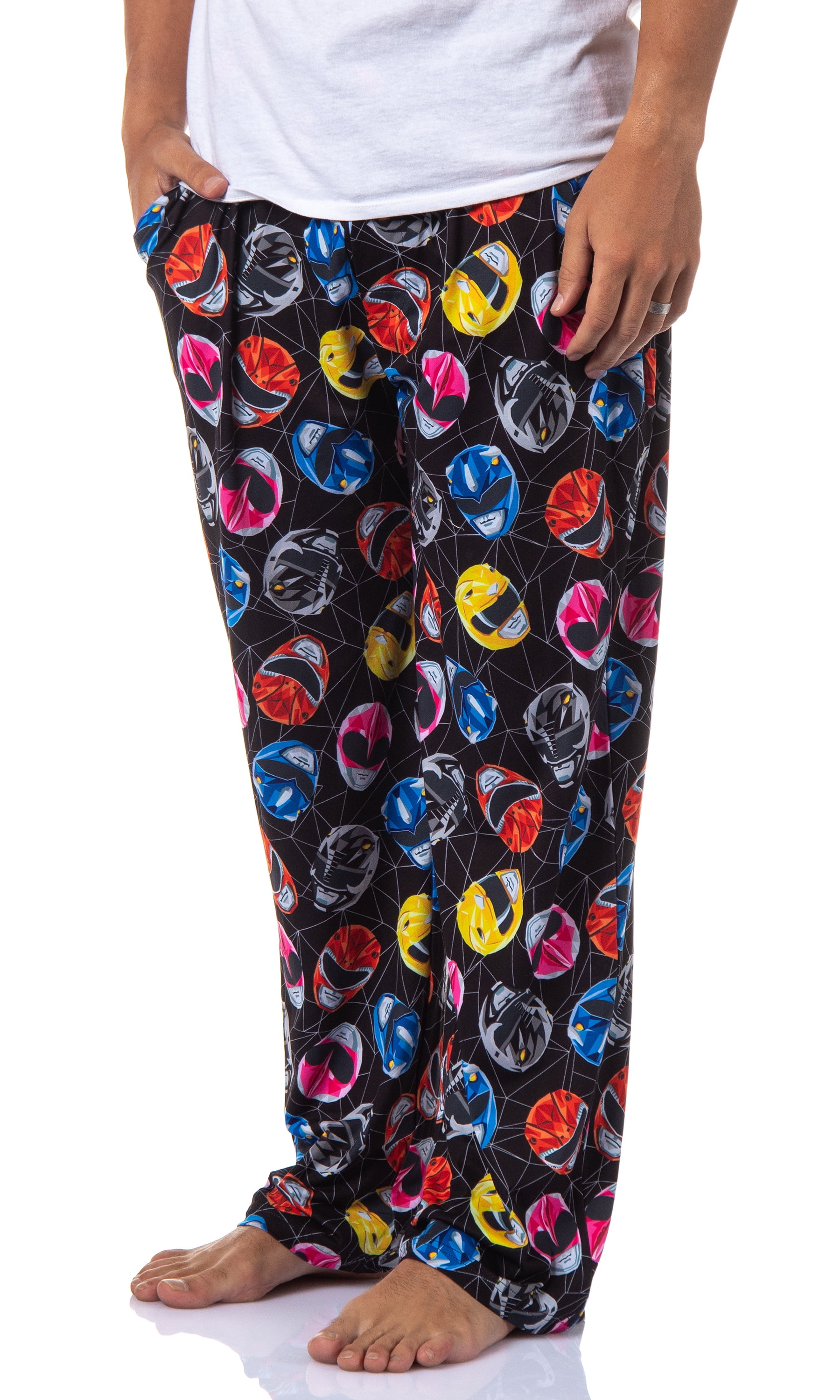 PJammy Power Rangers Lounge Pants, Tossed Print, Red Pink Black Yellow ...