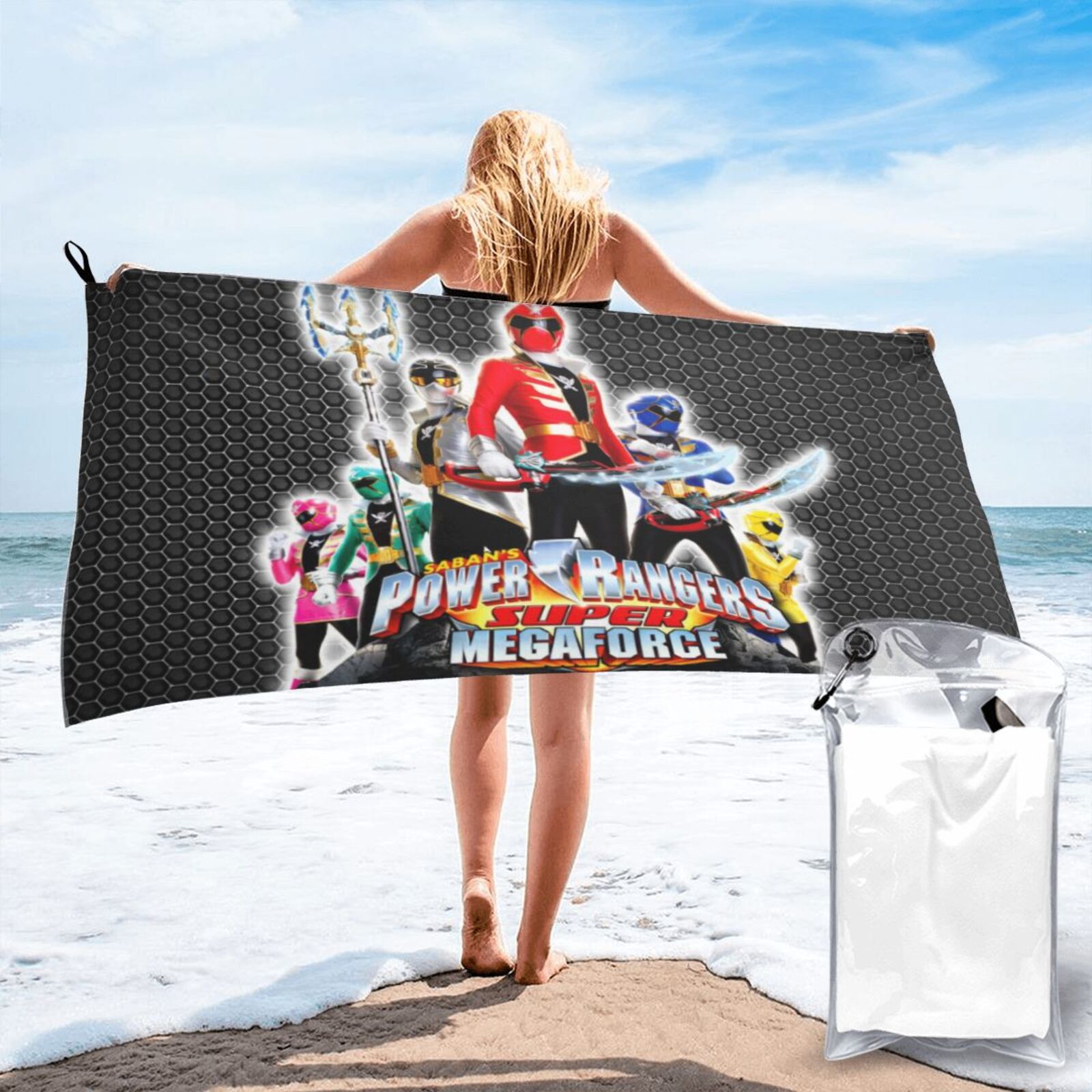 Power Rangers Microfiber Beach Towel Oversized Lightweight Quick Dry ...